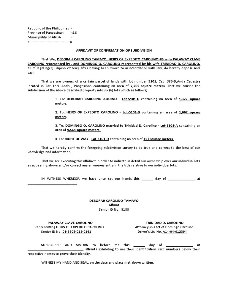 Affidavit of Confirmation | PDF | Affidavit | Legal Documents