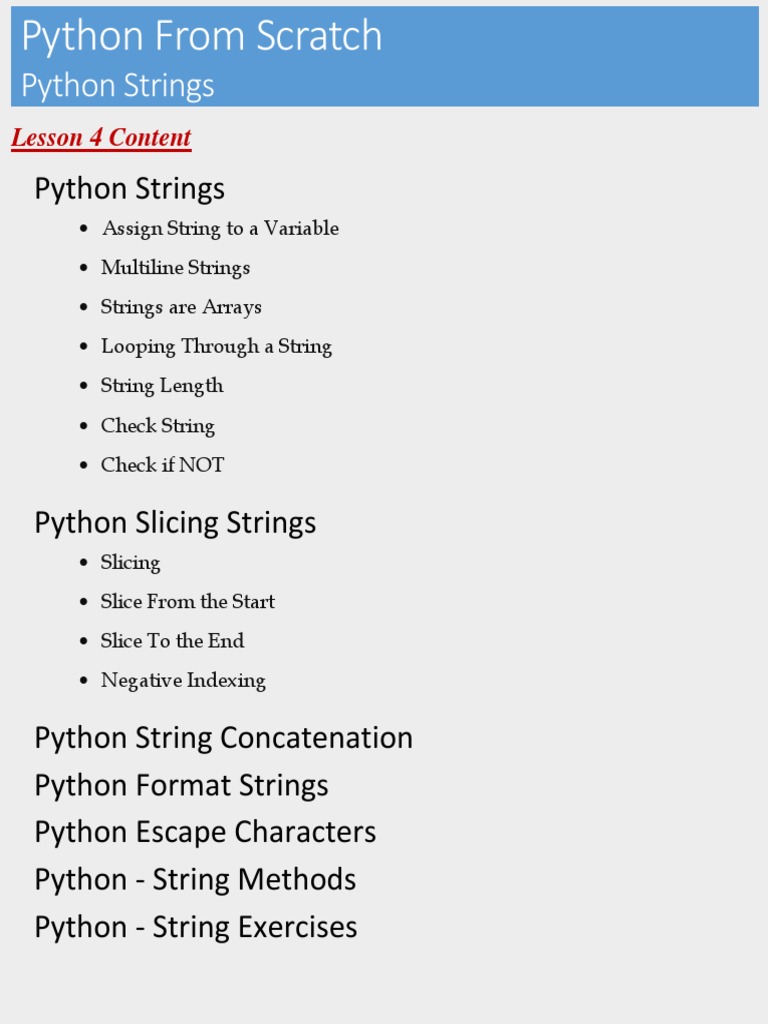 Python Lesson 4 | PDF | String (Computer Science) | Control Flow