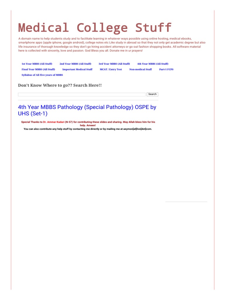 Patho Ospe 3 MCS | PDF