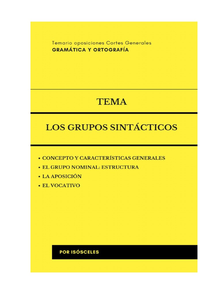 Grupos Sintácticos: Conceptos y Tipos | PDF | Relaciones sintácticas ...