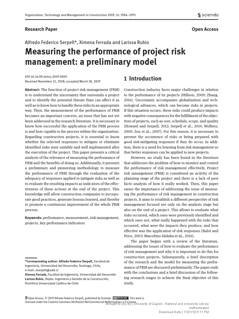 Risks of Measuring Performance | PDF | Risk | Risk Management