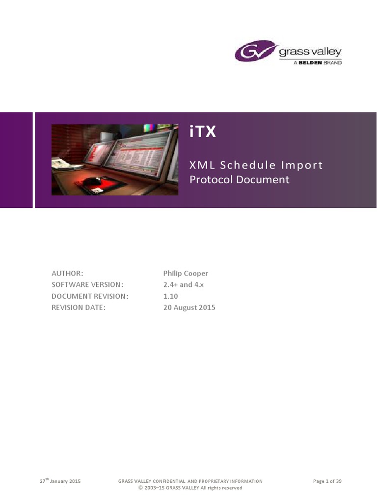 iTX Schedule Import Protocol v1.10 | PDF | Xml | Xml Schema