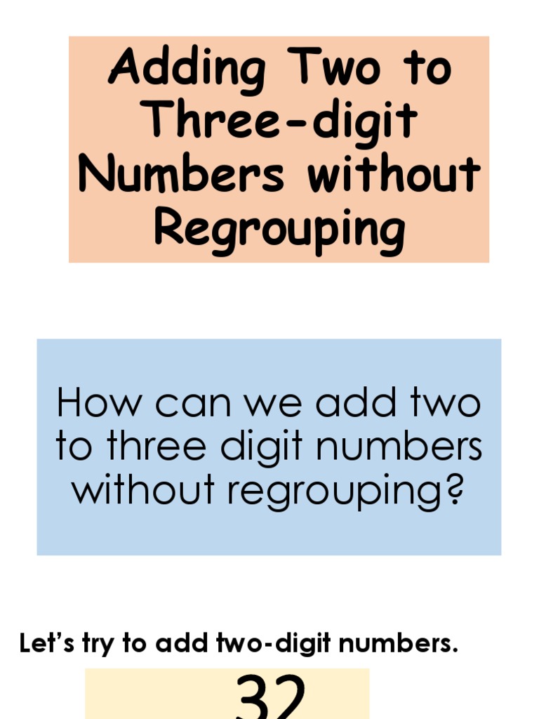 Adding Two - To Three-Digit Numbers Without Regrouping | PDF