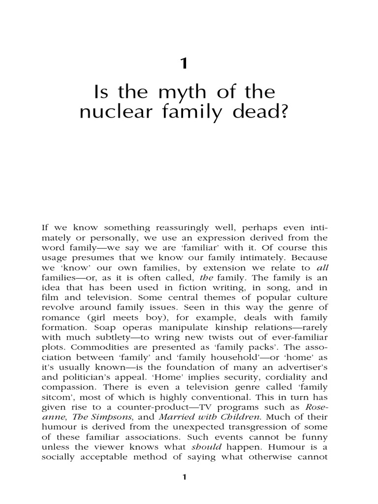 Is The Myth of The Nuclear Family Dead | PDF | Family | Baby Boomers