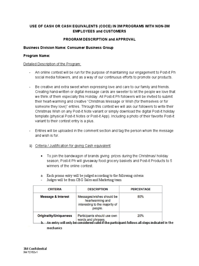 B-SAMPLE Template Program Description and Approval Form - Post-It OL ...
