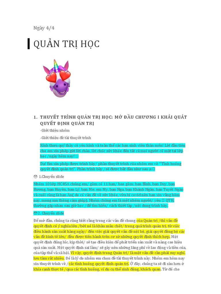 thuyết trình QTH | PDF