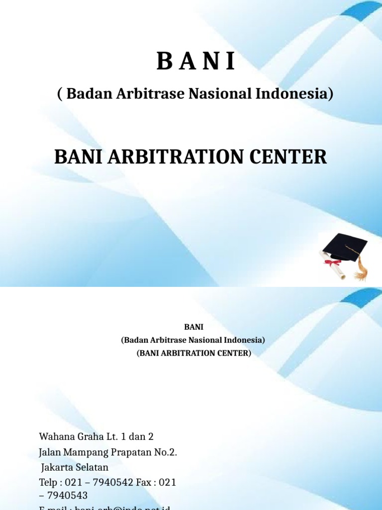 Sejarah Badan Arbitrase Nasional Indonesia (BANI) | PDF