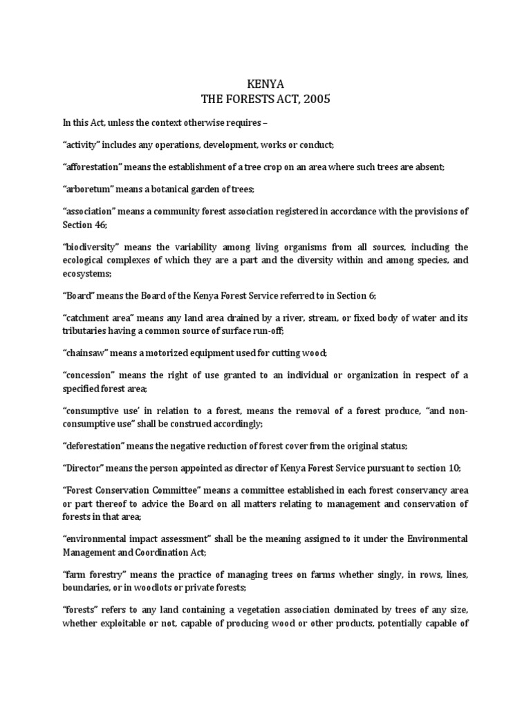 Forest Act 2005 | PDF | Forests | Forestry