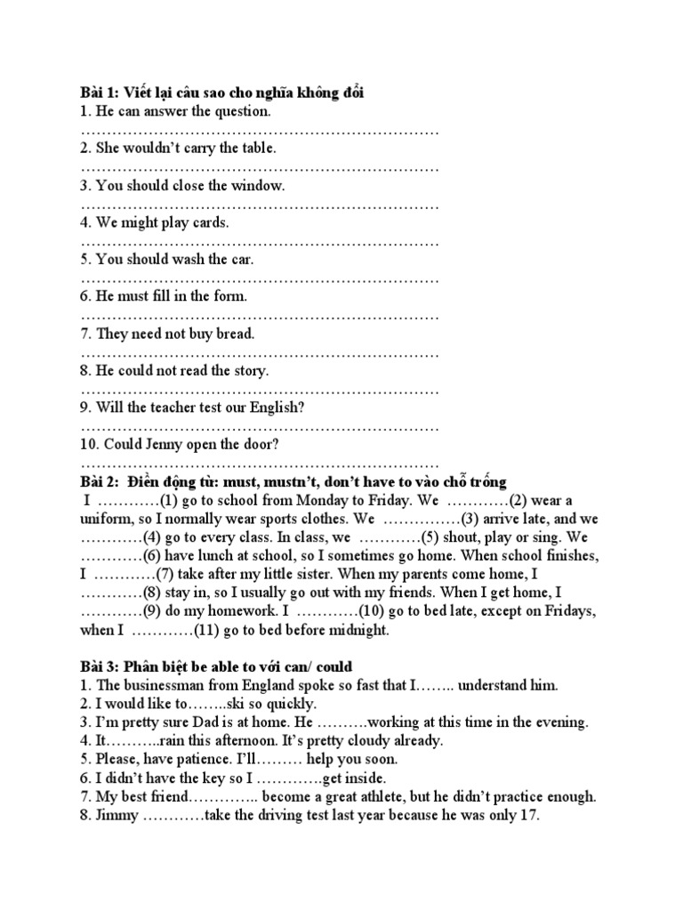 Modal Verb, Passive Up Level | PDF