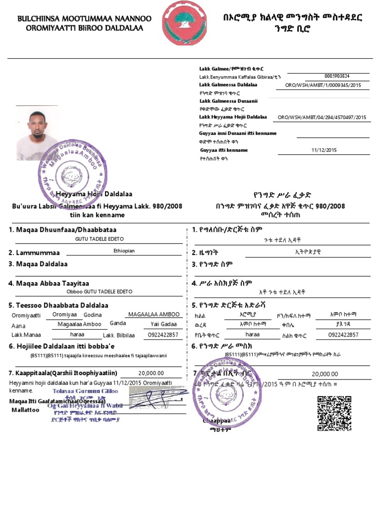 Bulchiinsa Mootummaa Naannoo Oromiyaatti Biiroo Daldalaa | PDF