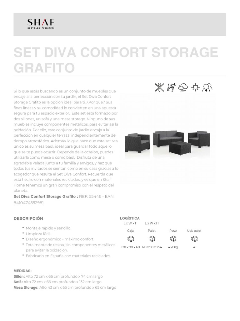 Set Diva Confort Storage Grafito | PDF