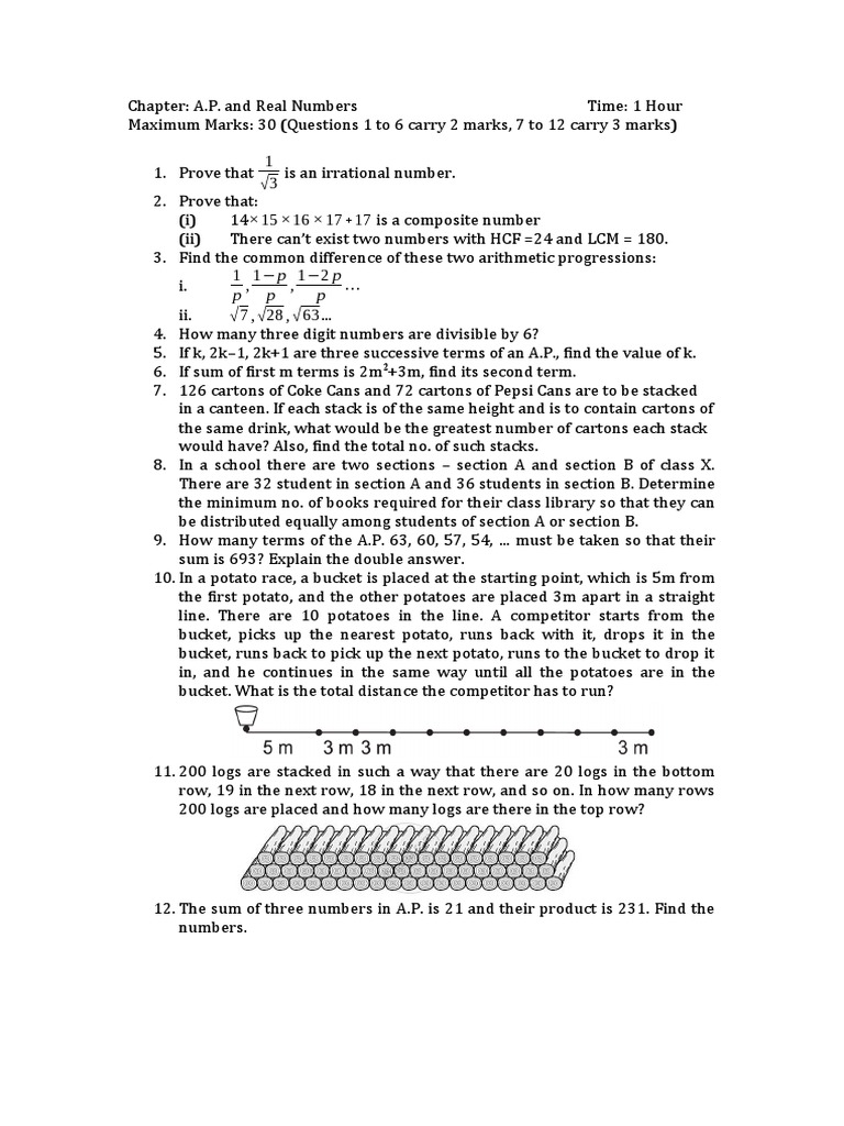 A.P. and Real Numbers | PDF | Mathematical Concepts | Elementary ...