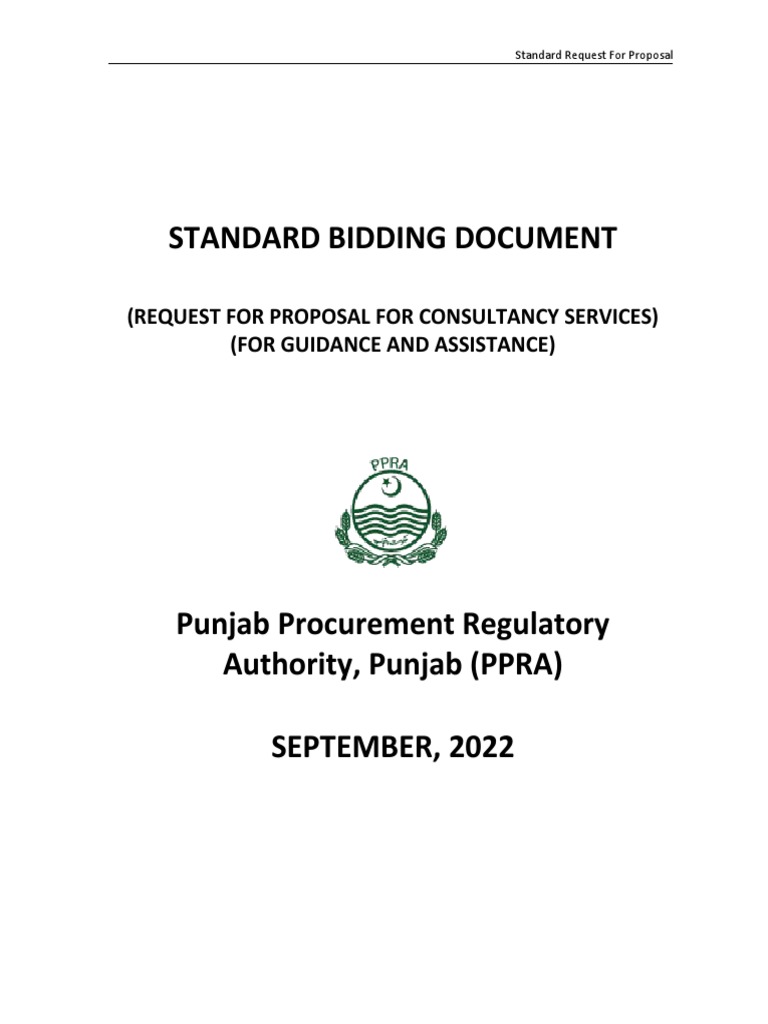 SBD (Consultancy Services) | PDF | Request For Proposal | Consultant