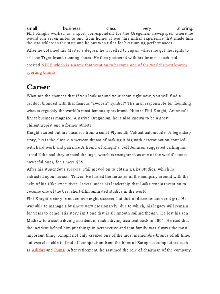 The Success Story of Nike Founder | PDF | Nike