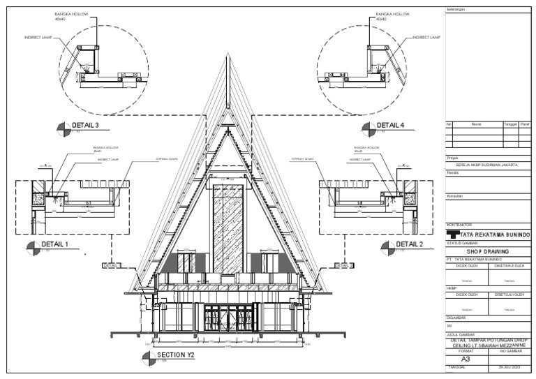 240823-001.DETAIL TAMPAK POTONGAN DROP CEILING LT.3 BAWAH MEZZANINE | PDF