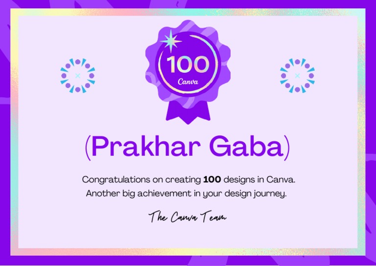 Canva 100 Design Milestone Badge | PDF