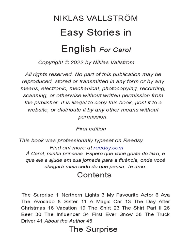 Easy Stories in English | PDF | Cream | Taste