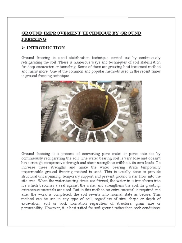 Ground Improvement Technique by Ground Freezing Round Improvement Technique by Ground Round ...
