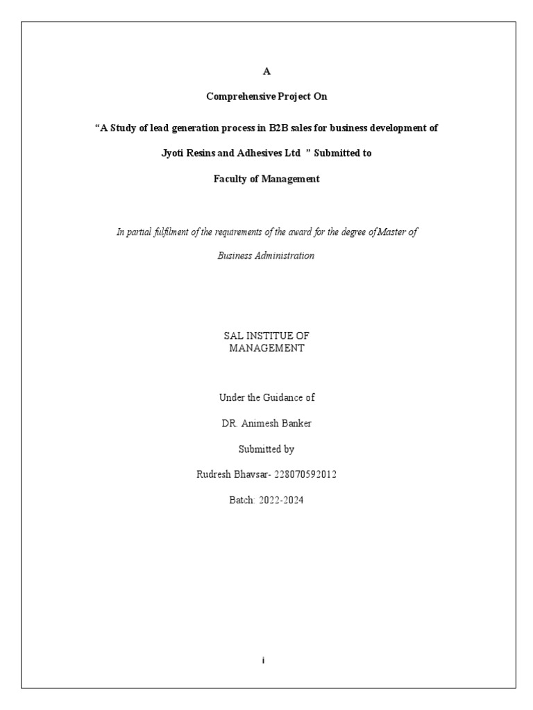 Yash Project | PDF | Business Process | Marketing