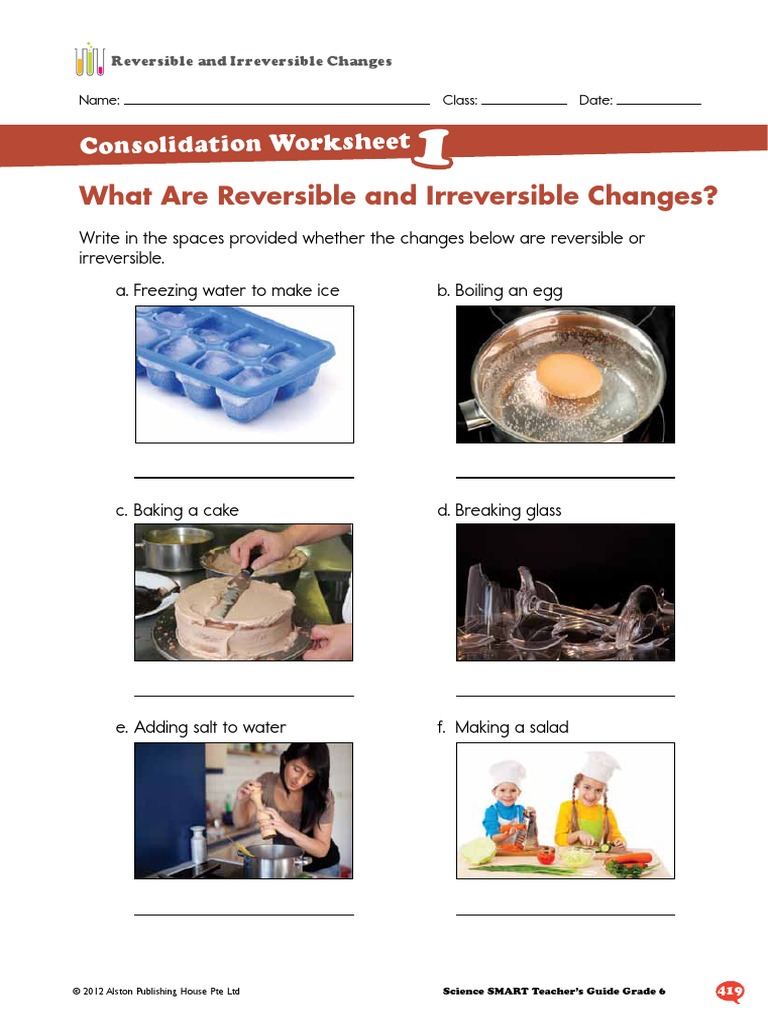 Consolidated Worksheet of Reversible Irreversible | PDF | Solubility ...