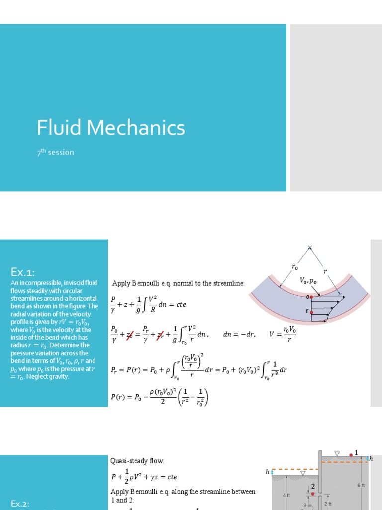 Fluid Mechanics: 7 Session | PDF | Fluid Dynamics | Soft Matter