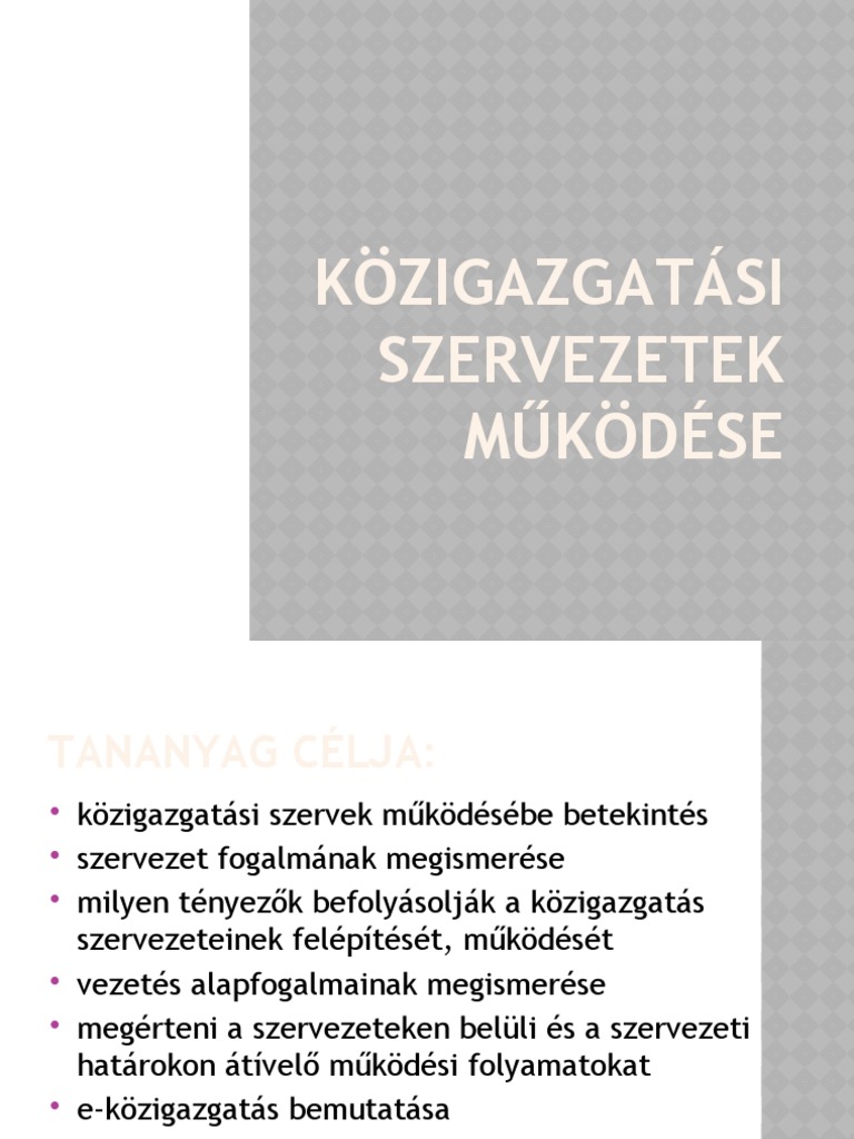 Közig. Szerv. Műk. | PDF