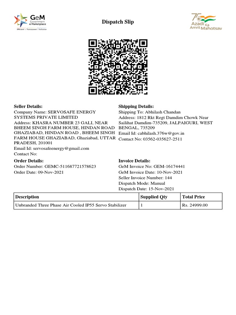 WU1BeEM5a1JzS3Q0WFJTSVU1SllmZz09 Dispatch Slip | PDF