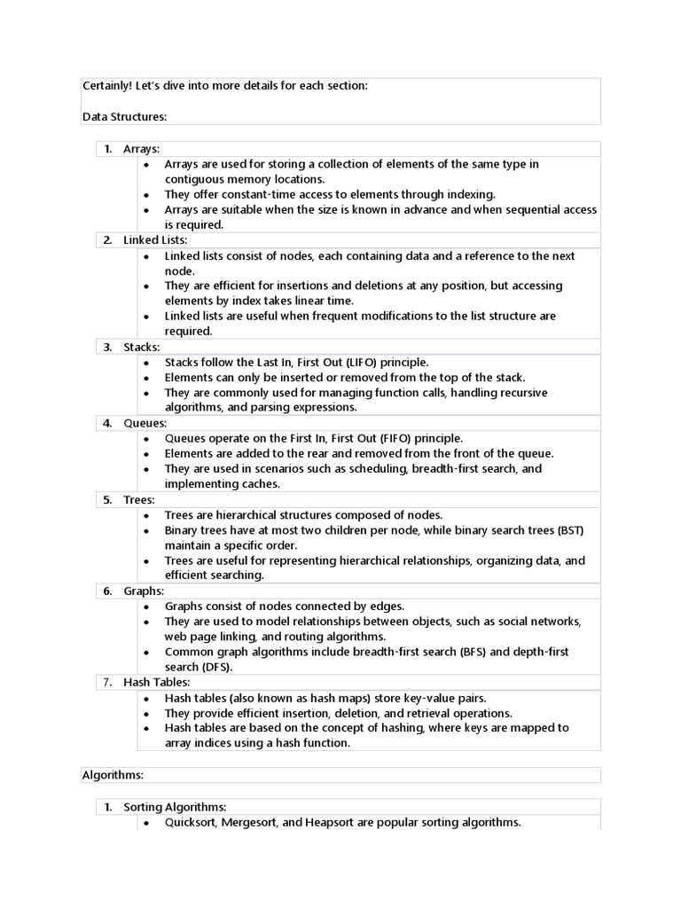 Tips For Dsa Interview Pdf Algorithms And Data Structures Computer Programming 