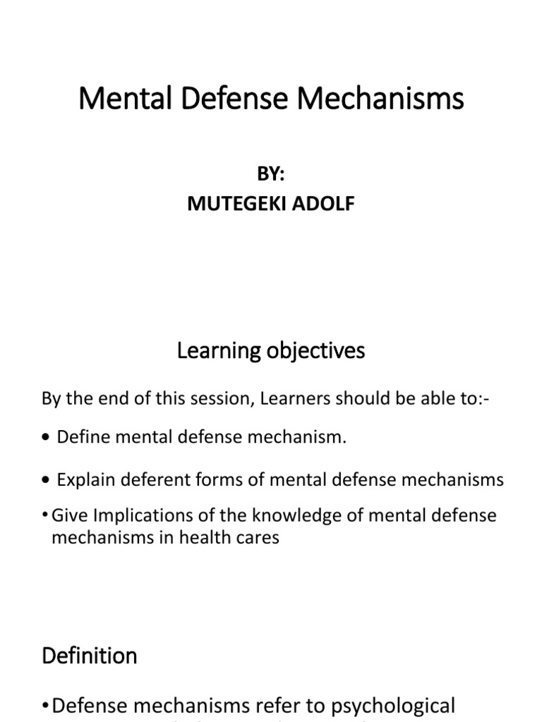 Mental Defense Mechanisms | PDF | Social Psychology | Metaphysics Of Mind