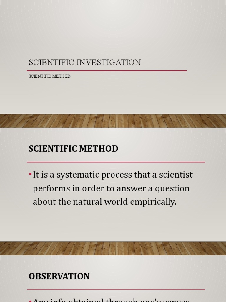 SCIENTIFIC INVESTIGATION - Q1 Grade 7 | PDF | Scientific Method ...