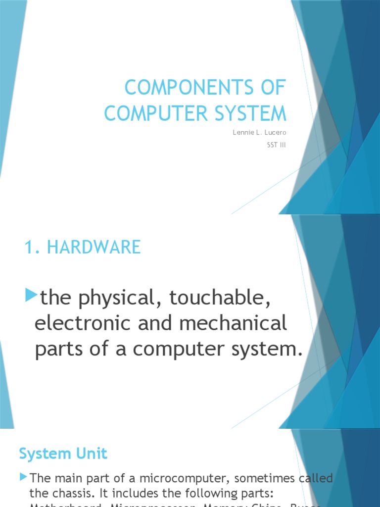 Components of Computer System | PDF | Computer Data Storage | Personal Computers