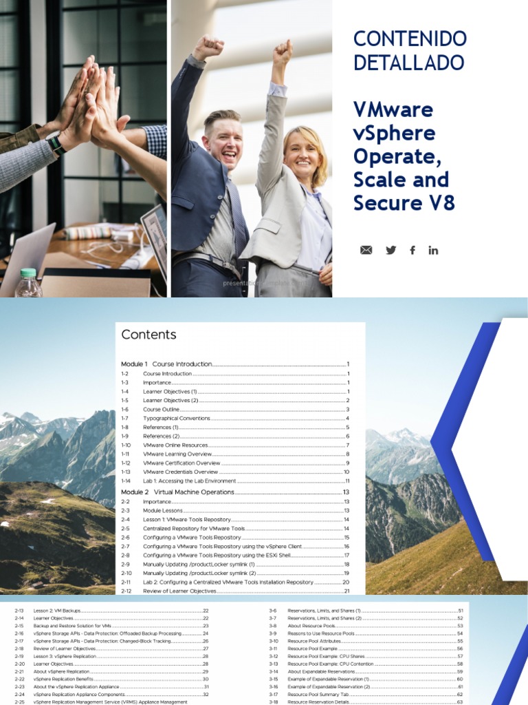 Contenido VMware Vsphere Operate, Scale and Secure V8 | PDF
