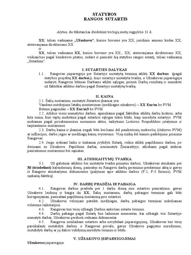 Rangos Sutartis Scribd | PDF