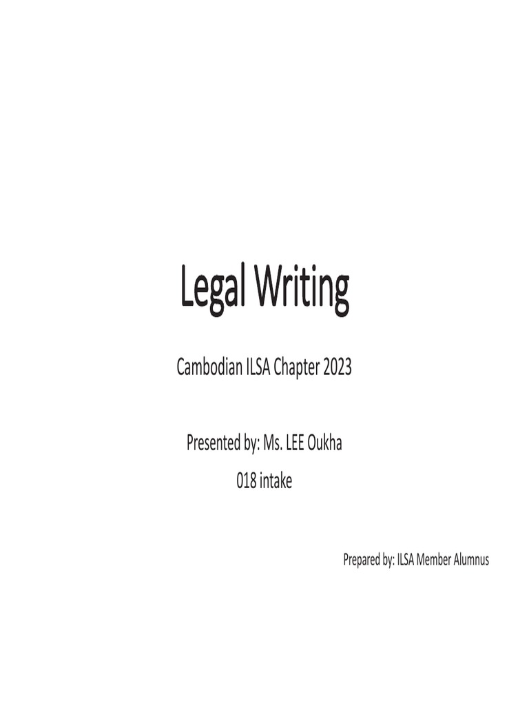 Legal Writing | PDF | Argument