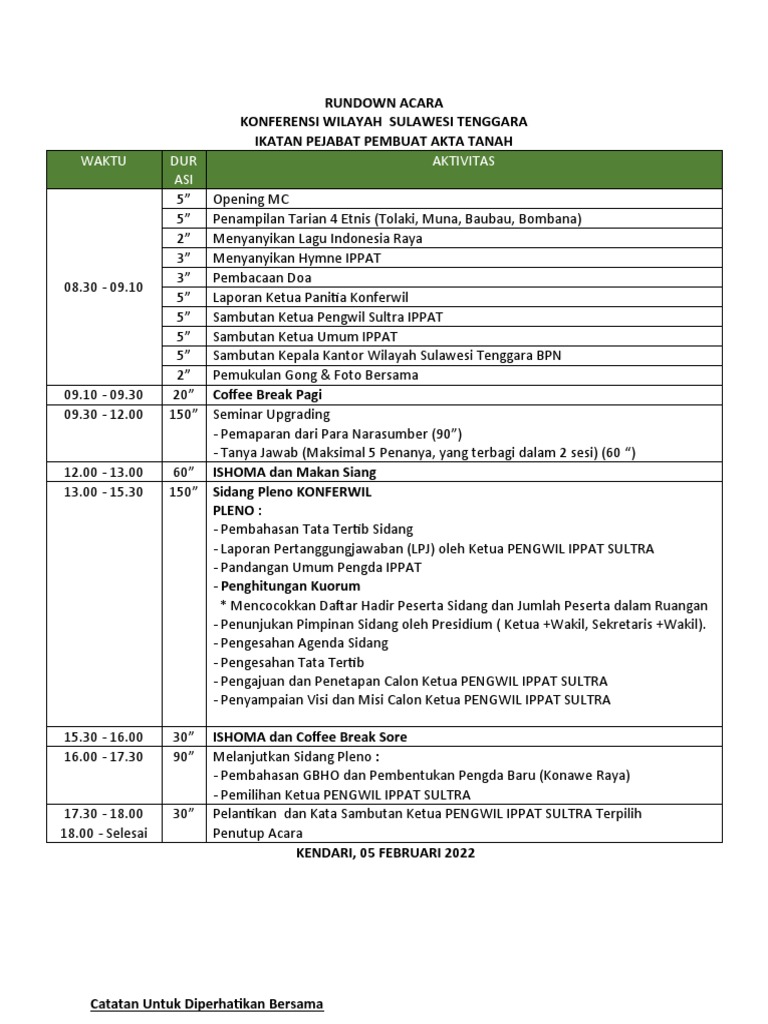 Rundown Konferensi IPPAT Sultra 2022 | PDF | Kajian Bahasa Asing ...