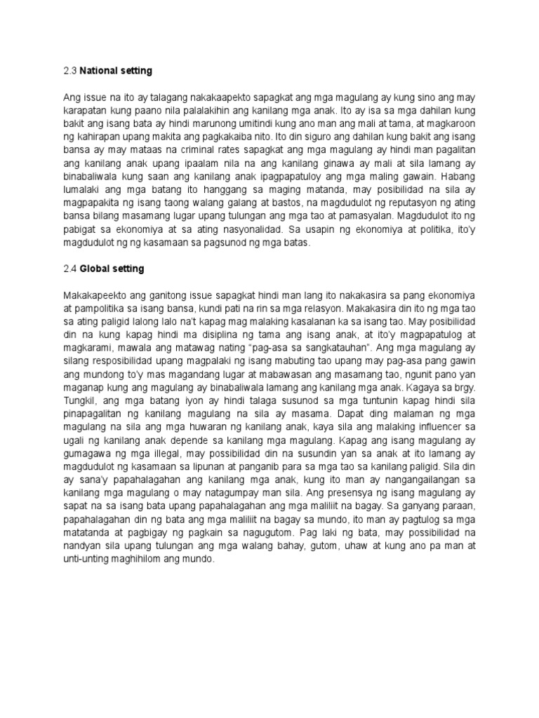 National Setting and Global Setting AP | PDF