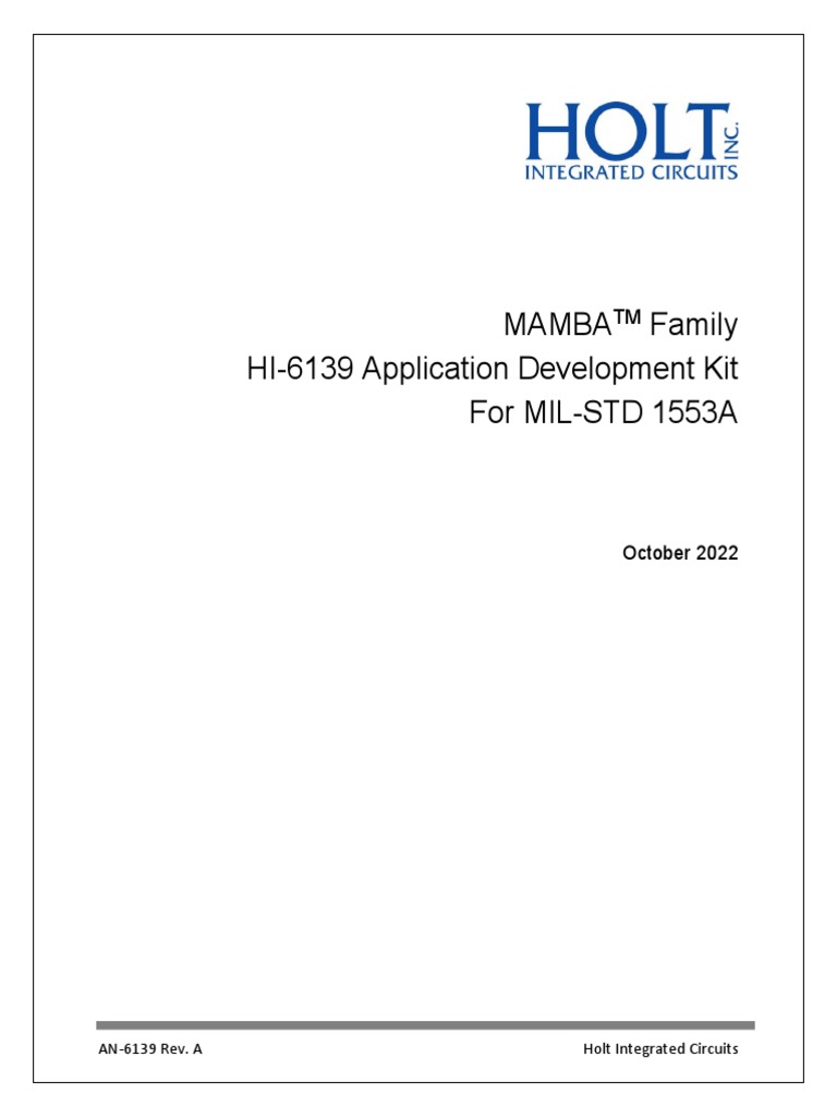 Mamba Family HI-6139 Application Development Kit For MIL-STD 1553A | PDF | Microcontroller | Usb