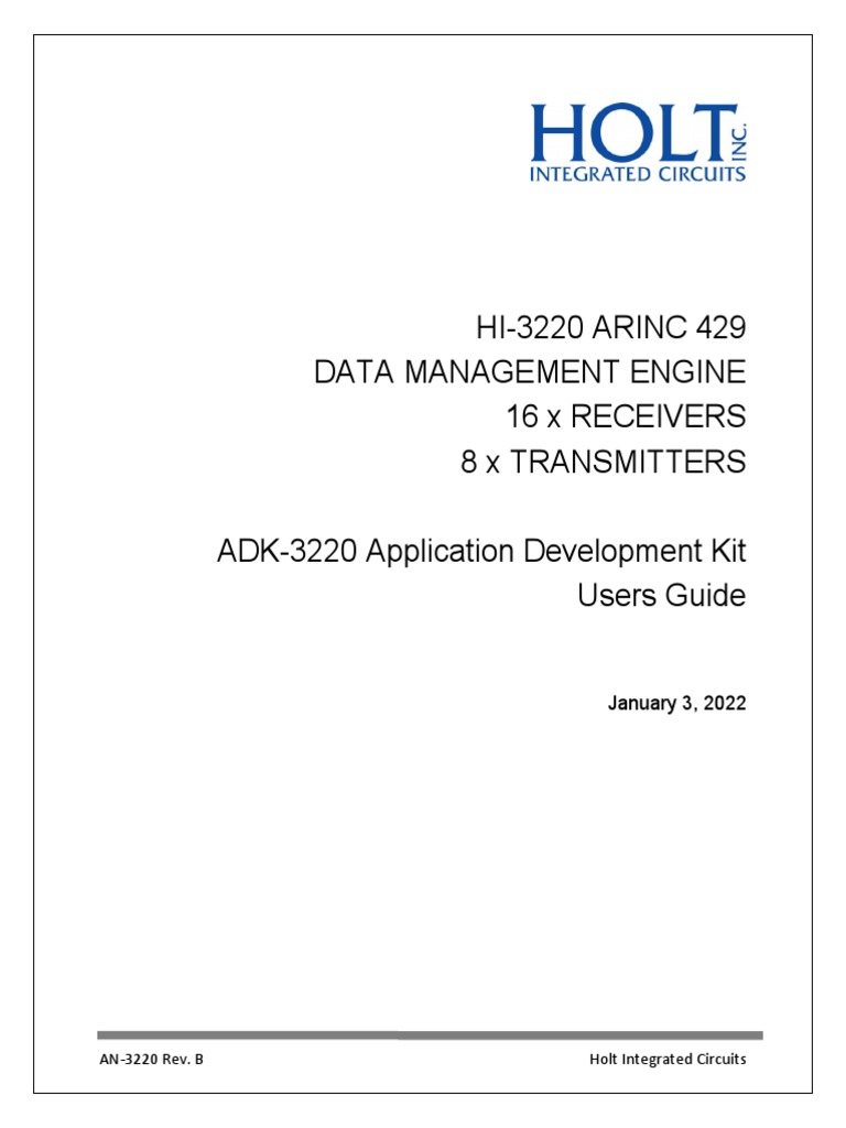 HI-3220 ARINC 429 Data Management Engine 16 X Receivers 8 X Transmitters | PDF | Microcontroller ...