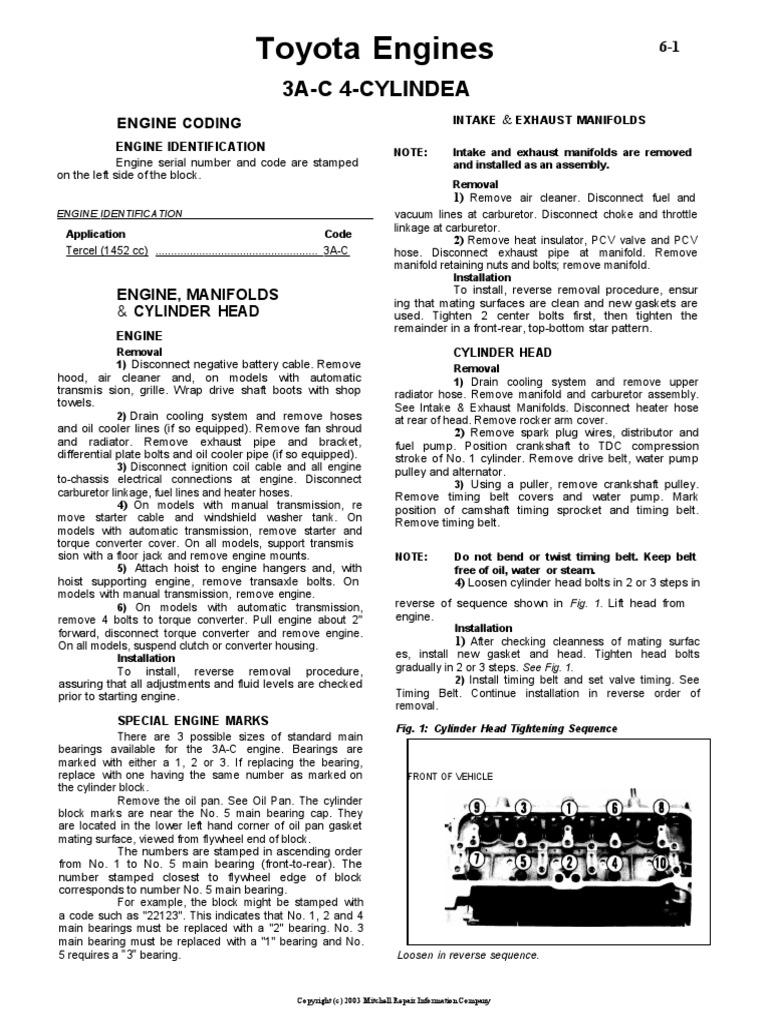 Manual de Mecánica Toyota 3A | PDF | Piston | Belt (Mechanical)