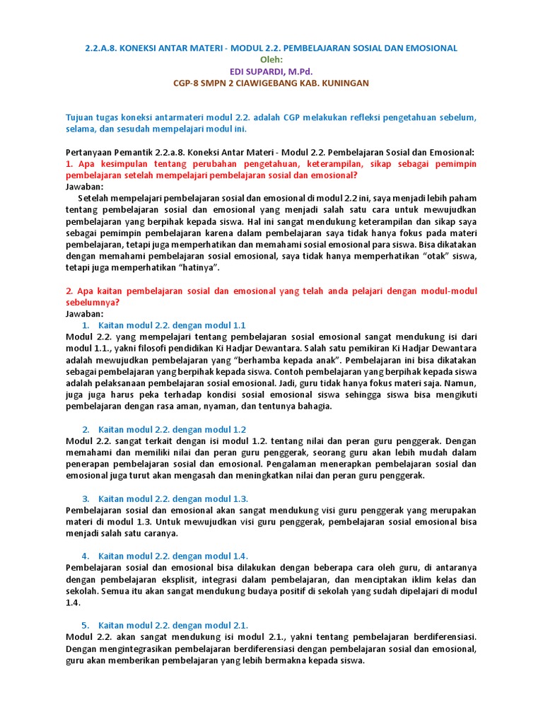 Pembelajaran Sosial dan Emosional Edi Supardi | PDF