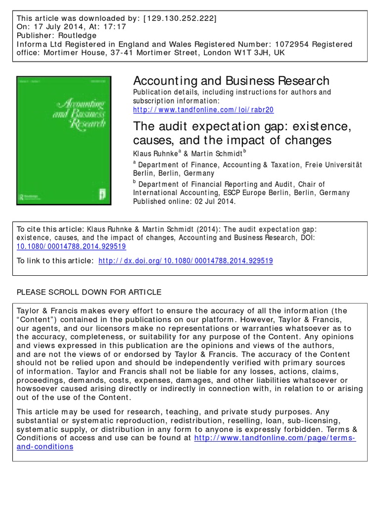 Audit Expectation Gap Analysis | PDF | Audit | Business