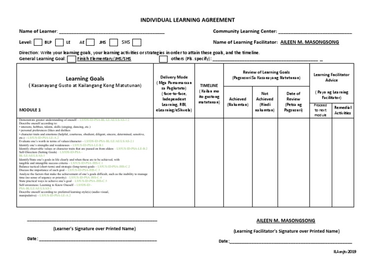 ILA With Competency Module 1 | PDF | Learning | Psychology