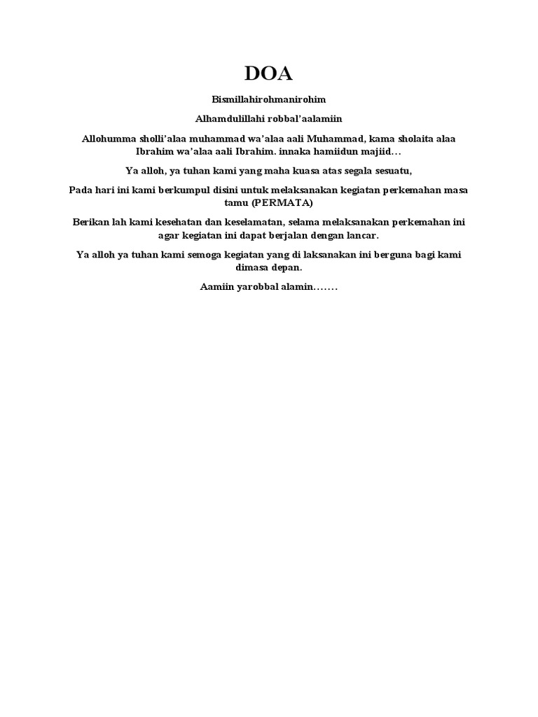 Doa Pembukaan Permata | PDF