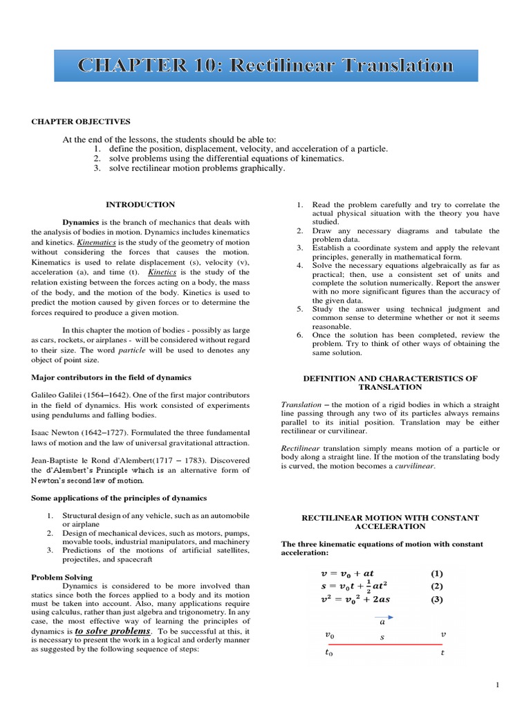 Dynamics Lecture | PDF | Force | Kinematics
