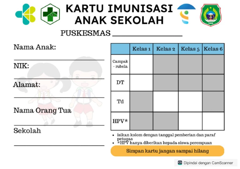 Kartu Imunisasi BIAS | PDF