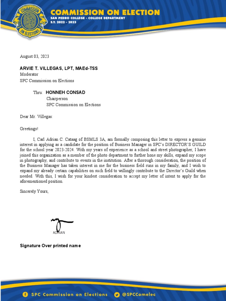 Letter To The COMELEC Moderator and Chairperson | PDF