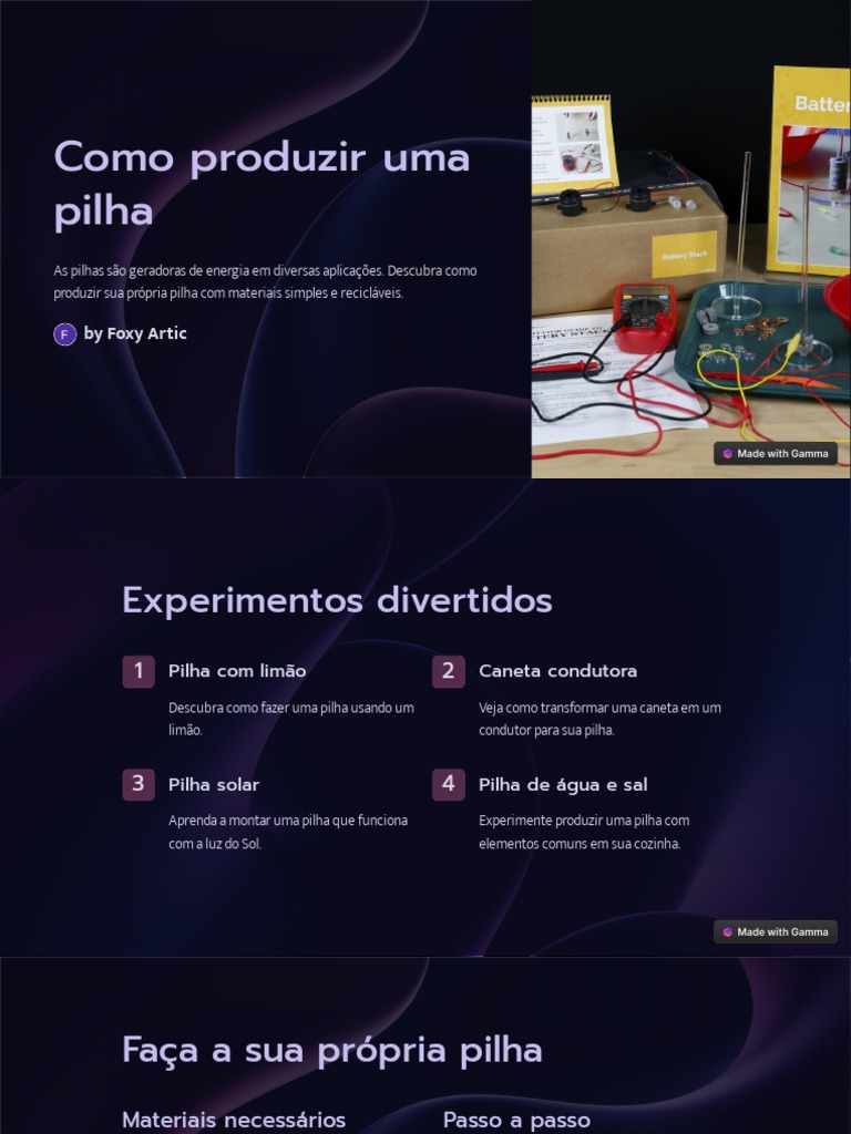 Como Fazer uma Pilha Caseira | PDF | Natureza | Materiais