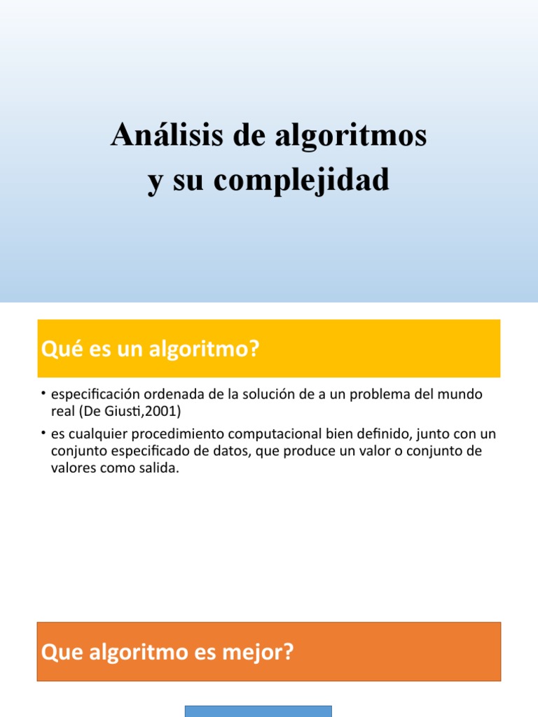Complejidad Algorítmica | PDF | Algoritmos | Teoría de la complejidad ...