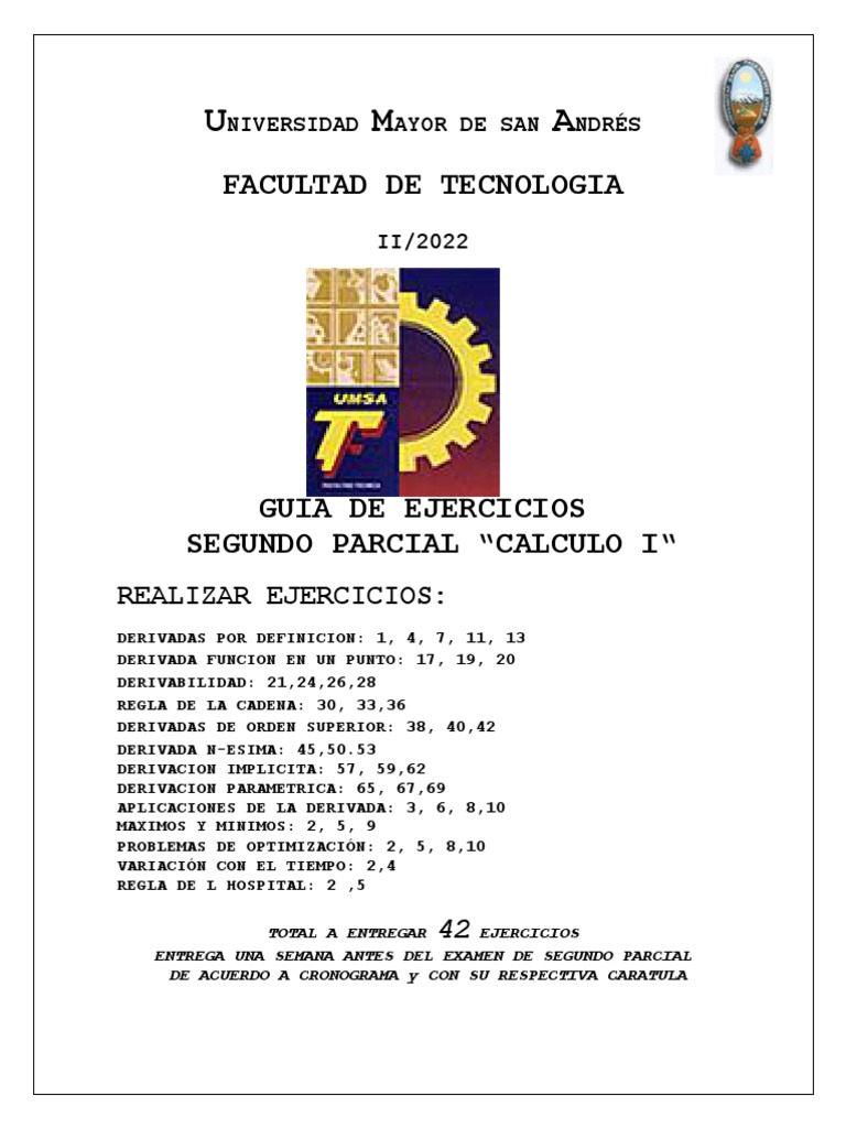 PRACTICA DE 2DO PARCIAL CALCULO I | PDF