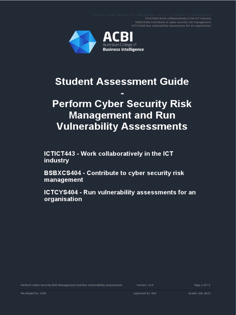 Student Assessment Guide | PDF | Security | Computer Security